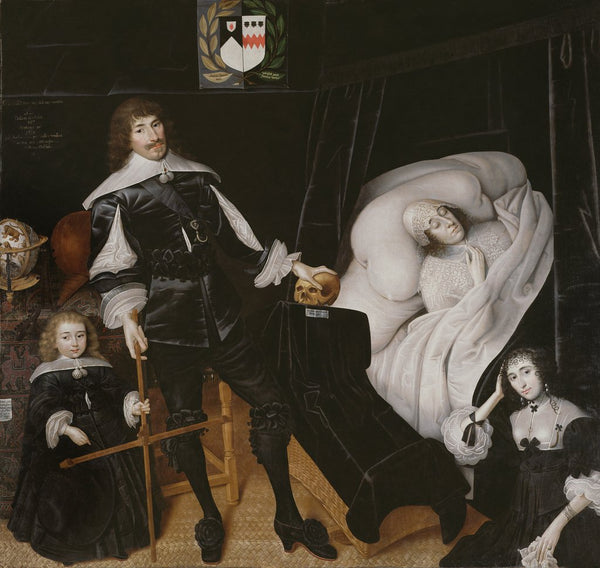 Sir Thomas Aston at the Deathbed of his Wife, 1635 posters & prints by John Souch