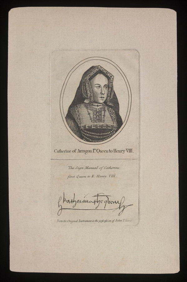 Portrait of Catherine of Aragon with signature posters & prints by ...