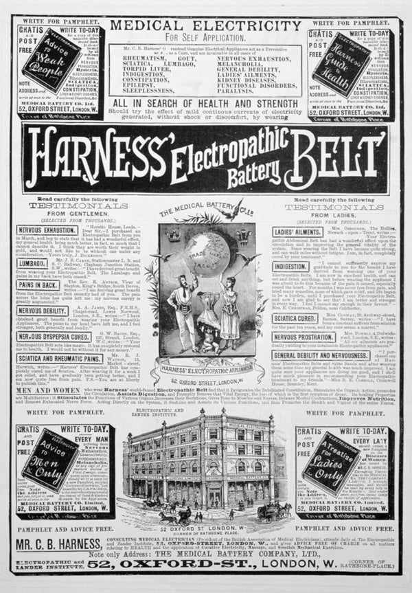 Harness Electropathic Battery Belt advert posters & prints by Anonymous