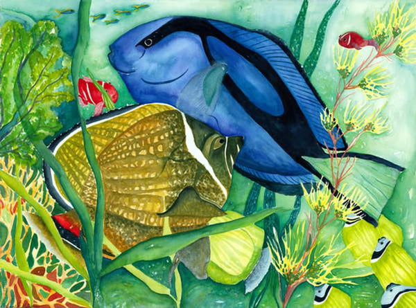 Blue Tang, 1998 posters & prints by Deborah Eve Alastra