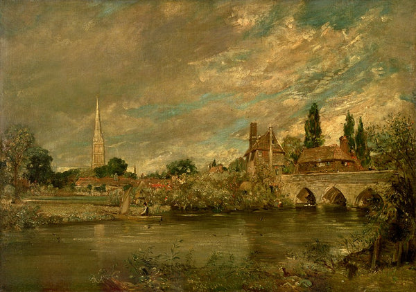 The Bridge of Harnham and Salisbury Cathedral, c.1820 posters & prints ...