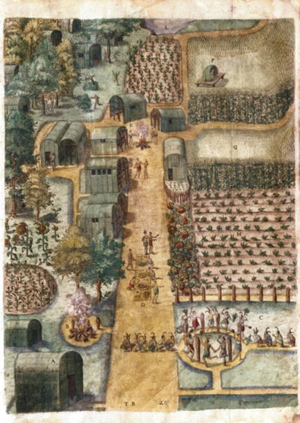 The Indian village of Secoton, c.1570-80 posters & prints by John White
