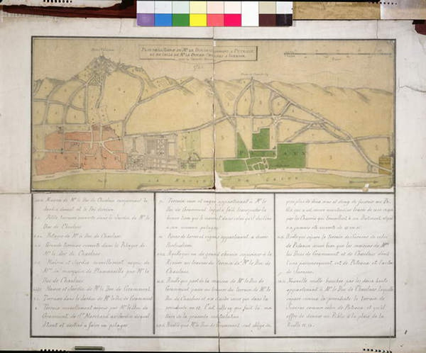 Map showing the Chateau de Puteaux, 1722 posters & prints by French School