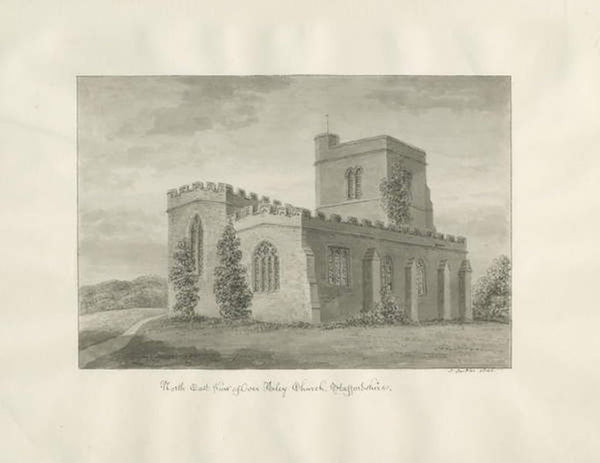 Arley Church: sepia drawing, 1846 posters & prints by John Buckler