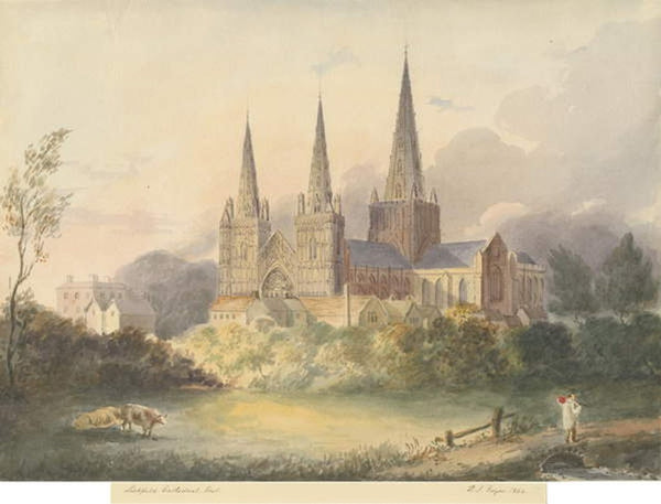 Lichfield Cathedral - West View posters & prints by Henry James Noyes