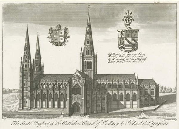 Lichfield Cathedral - South View: engraving posters & prints by School ...