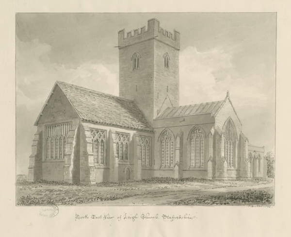 Leigh Church: sepia drawing, 1824 posters & prints by John Buckler
