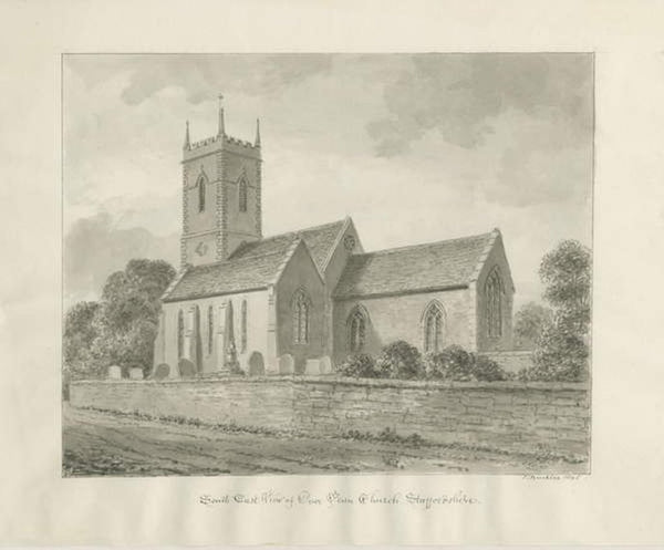 Penn Church: sepia drawing, 1845 posters & prints by John Buckler