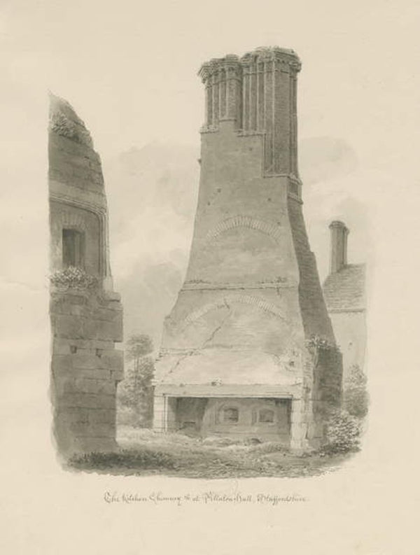 Pillaton Hall - Kitchen Chimney posters & prints by John Chessell Buckler