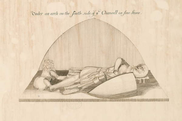 Swynnerton Church - Effigy: pen and ink drawing, nd [19th cent] posters ...