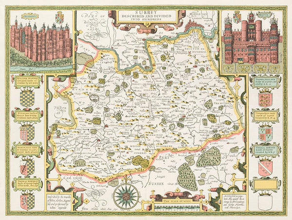 Map of Surrey posters & prints by John Speed