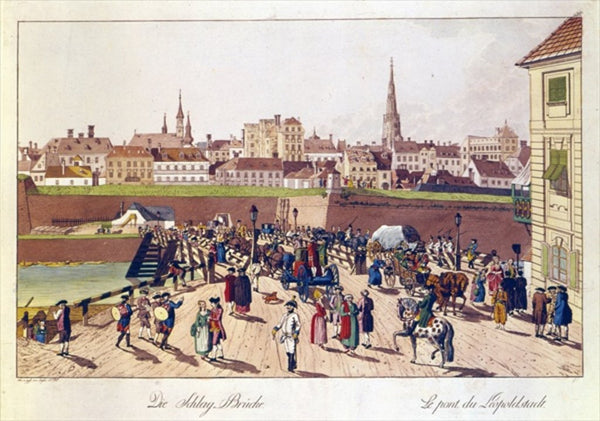 The Bridge at Leopoldstadt, Vienna, 1780 posters & prints by Johann Ziegler