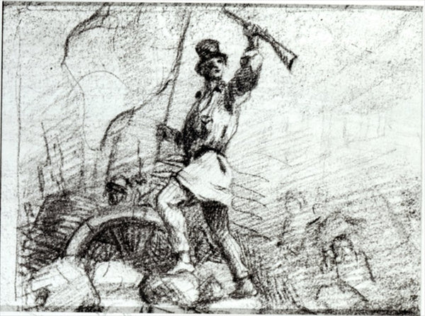 The Barricade, 19th century posters & prints by Gustave Courbet