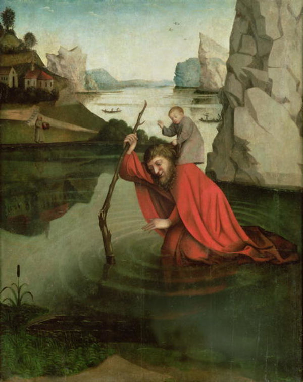 St. Christopher Carrying the Christ Child, 15th century posters ...