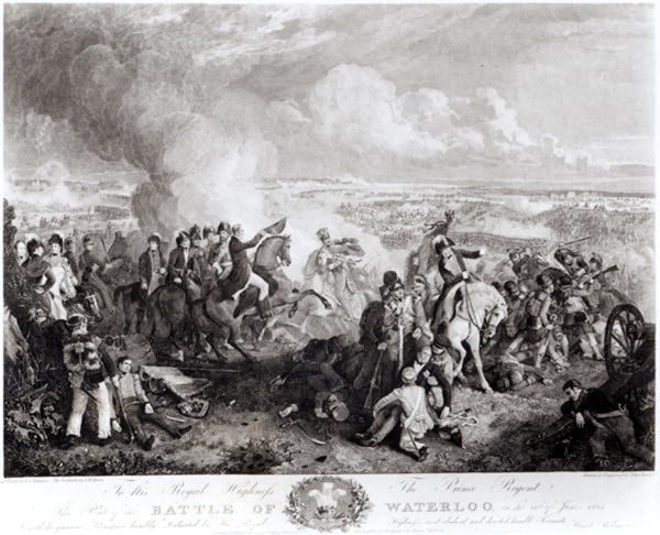 The Battle of Waterloo, 18th June 1815, engraved by John Burnet, 1819 ...