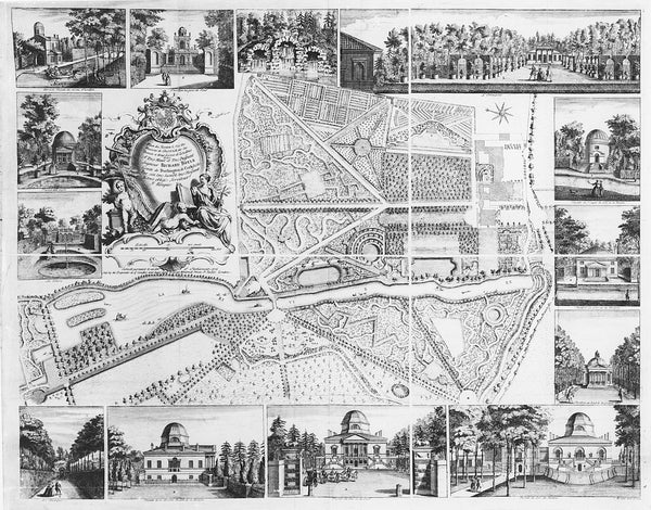 Chiswick House from plan of Chiswick, 1736 posters & prints by John Rocque
