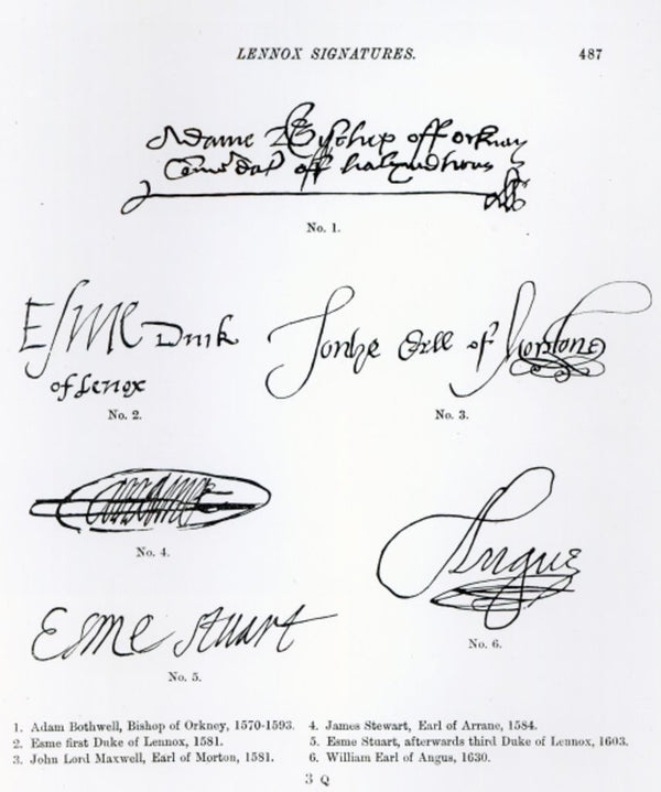 Signatures of 16th and 17th century Scottish clergy and aristocracy ...