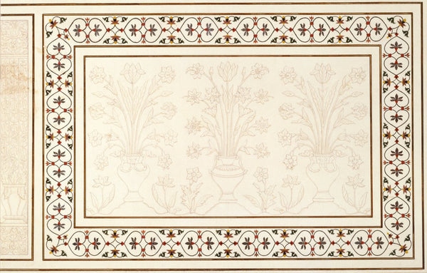 Decorative border from the Taj Mahal, relief posters & prints by Anonymous