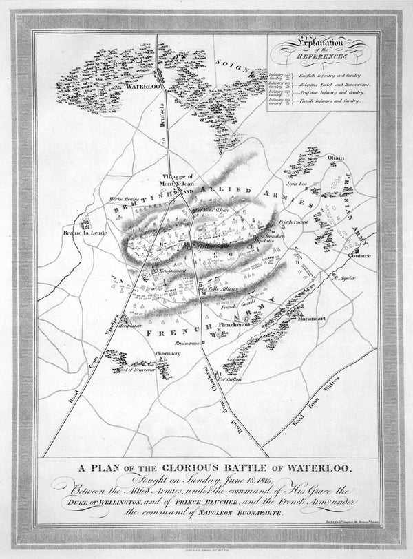 A Plan of the Glorious Battle of Waterloo posters & prints by Anonymous