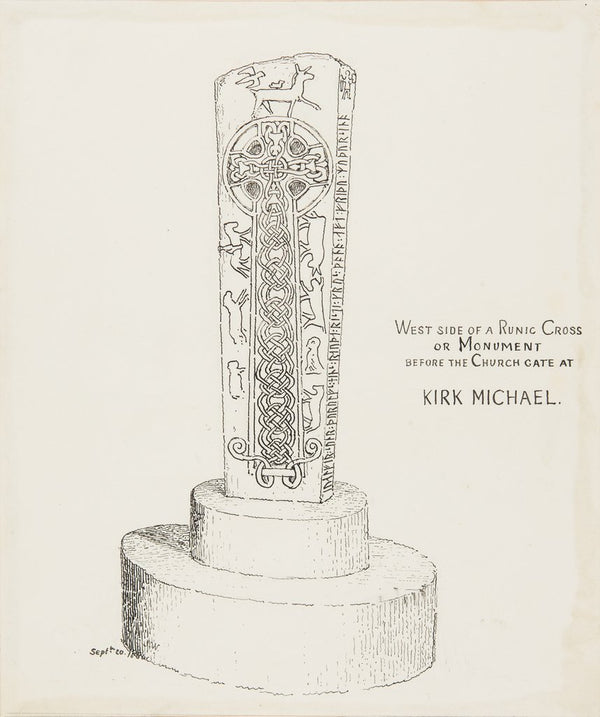 West Side of a Runic Cross or Monument before the Church Gate at Kirk ...