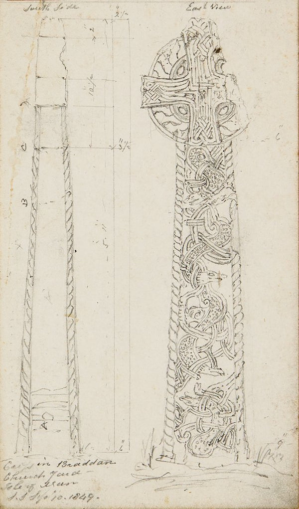 Cross in Braddan Churchyard, south side and east view posters & prints ...