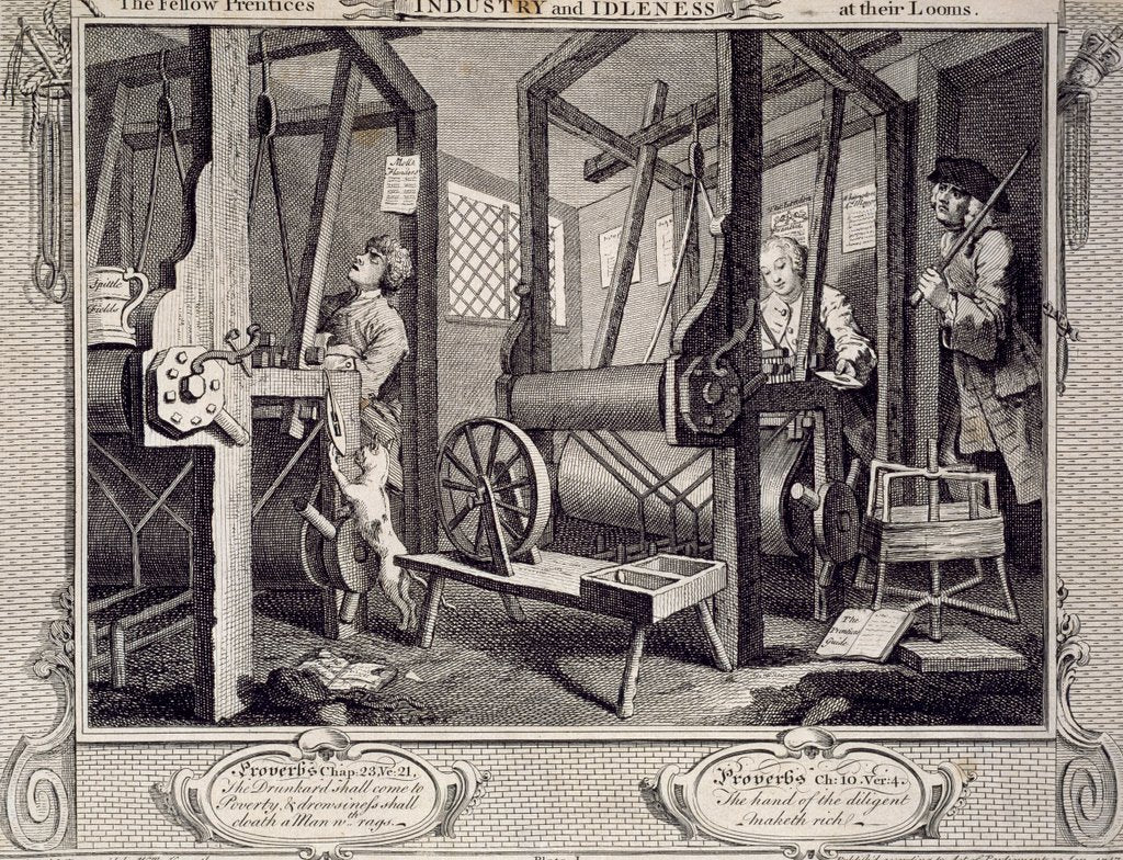 The Fellow Prentices at Their Loom posters & prints by William Hogarth