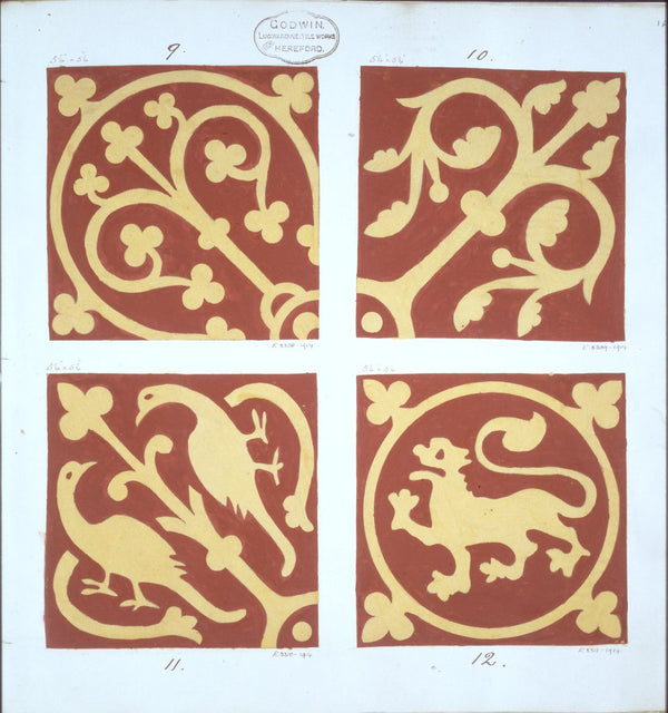 Tile design from album of medieval tile designs posters & prints by ...