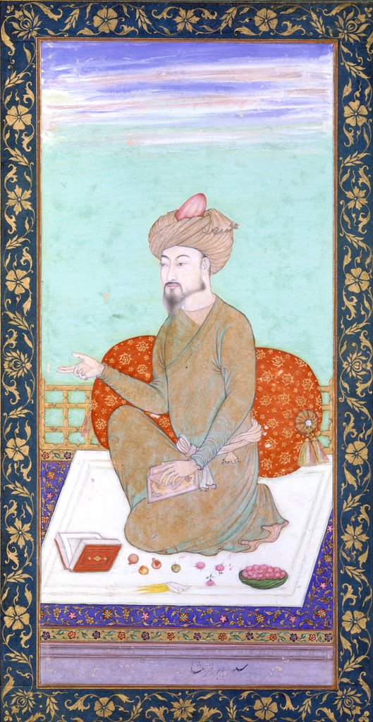 Portrait of Mughal Emperor Zahir ud-Din Mohammad, known as Babur. India ...