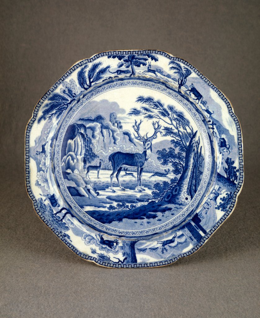 Plate depicting a stag posters & prints by Unknown