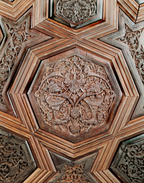 Panel from The Mubar of Lajin in Ibn Tulun's Mosque of Cairo. Egypt ...