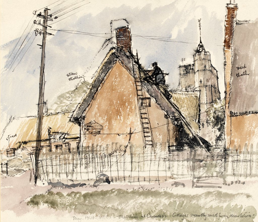 Thatching at Cavendish posters & prints by Raymond Teague Cowern