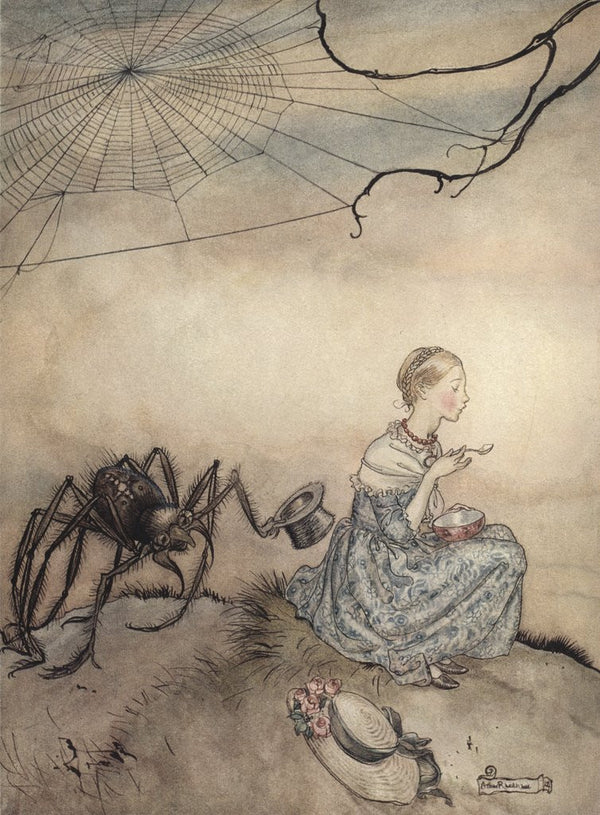 Little Miss Muffet Illustration posters & prints by Arthur Rackham