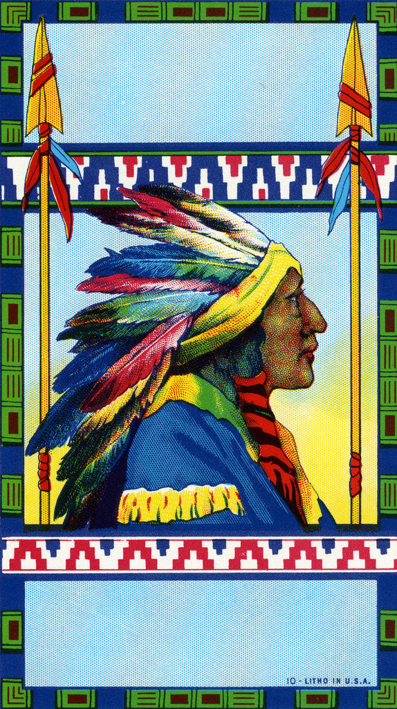 Indian Chief Broom Label posters & prints by Anonymous
