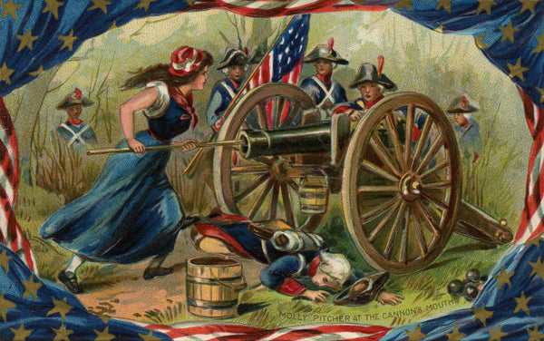 Molly Pitcher at the Cannon's Mouth Postcard posters & prints by Anonymous