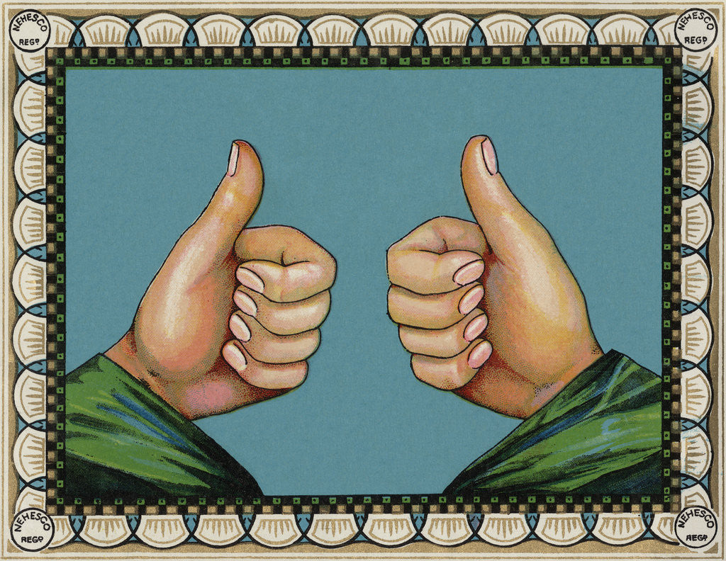 Illustration of Hands with Thumbs Up posters & prints by Corbis