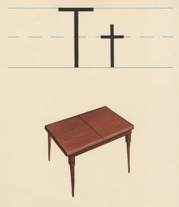 T is for table posters & prints by Anonymous
