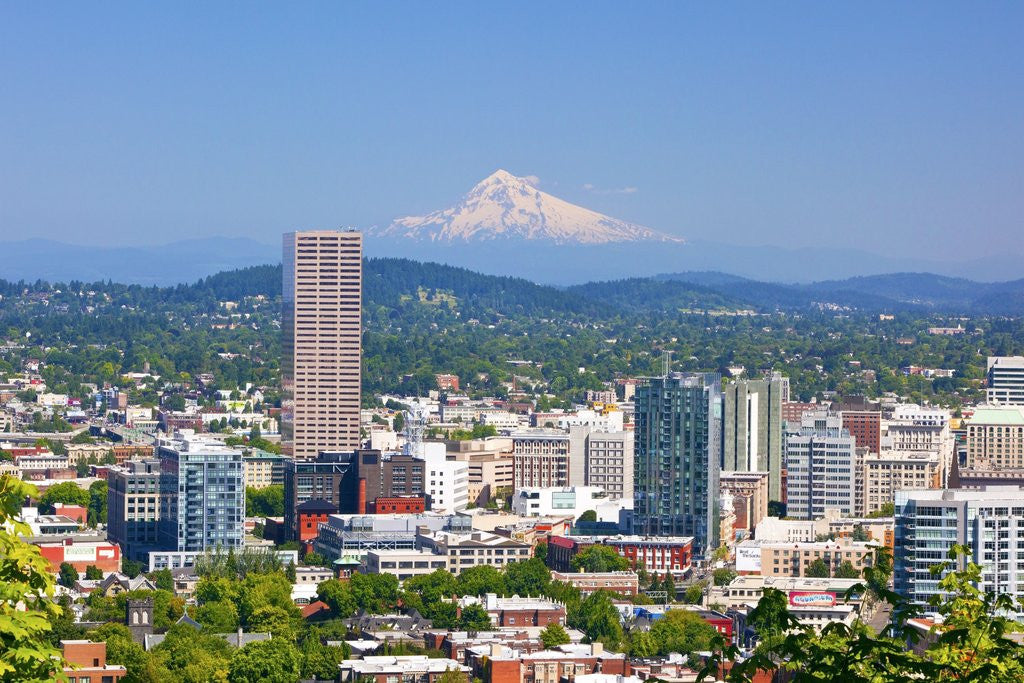 Mount Hood Oregon Skyline Portland Sunrise | Pittock Mansion