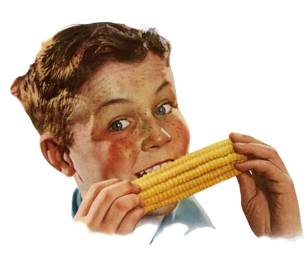 Corn On The Cob Drawing Cute Happy Corn Cartoon Illustration" Art