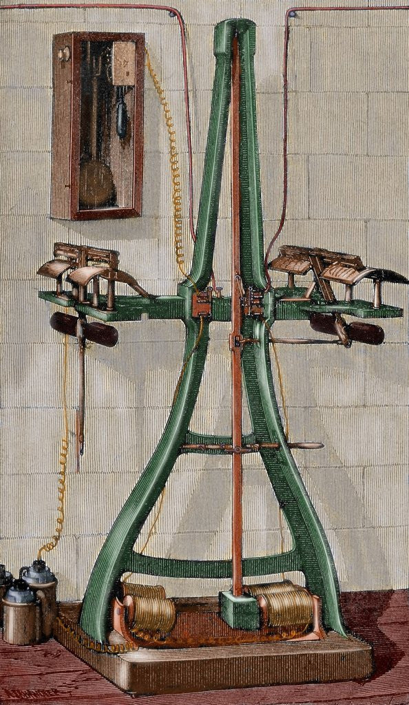Giovanni Caselli (1815-1891). Pantelegraph. Colored engraving posters ...