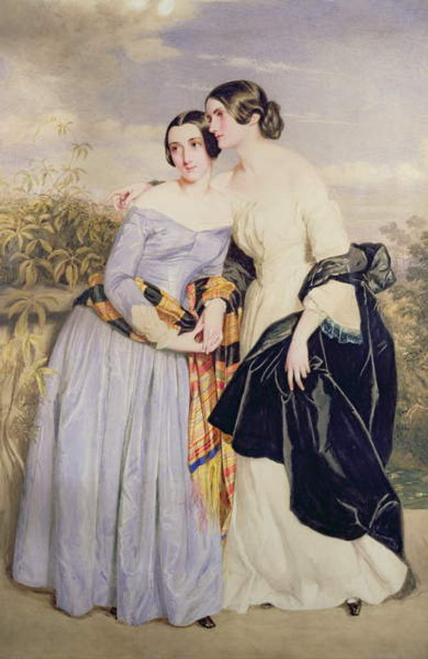 Mrs Partridge and her sister Miss Croker, c.1850 posters & prints by ...