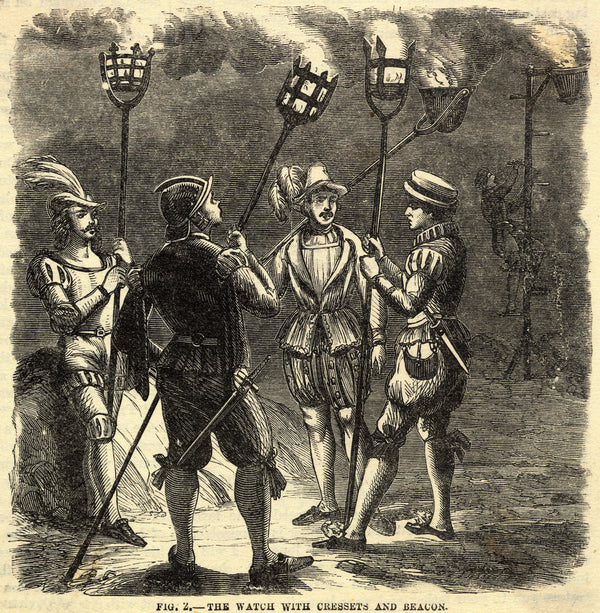 Medieval Watchman Holding Beacon and Cressets posters & prints by Anonymous