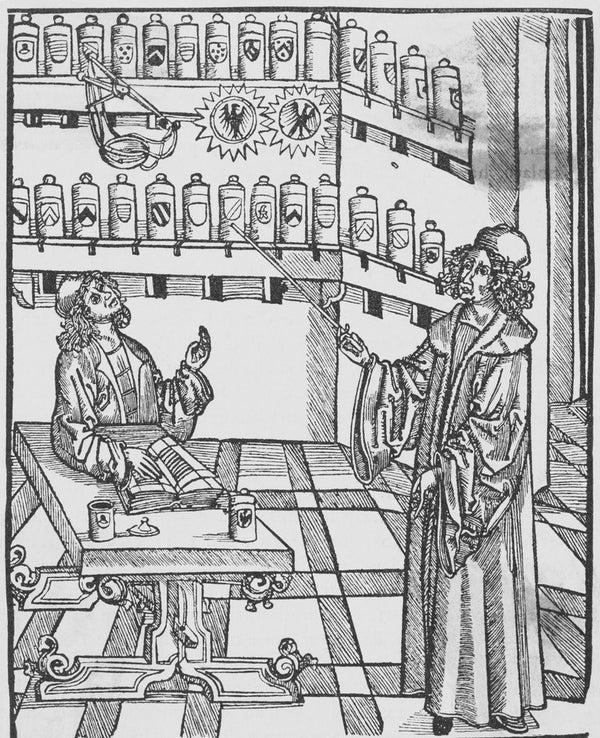 Illustration Depicting Doctor and Apothecary posters & prints by Anonymous