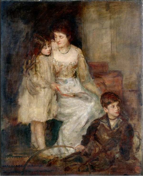 Portrait of Mrs Walker and Children posters & prints by Dame Ethel Walker