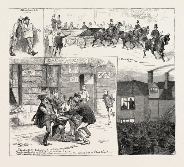 At the Oxford Election, UK, 1880 posters & prints by Anonymous