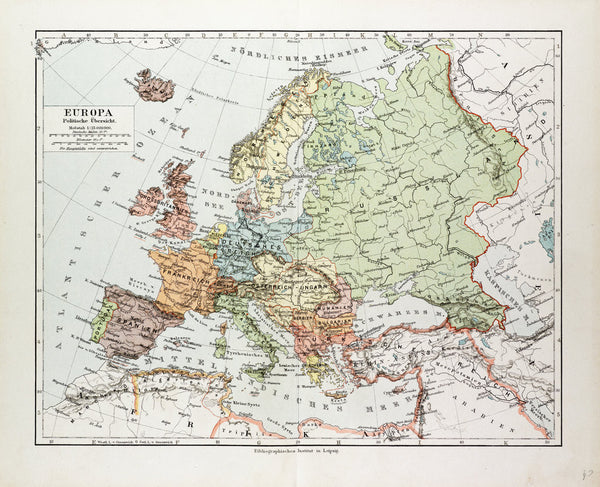 Map of Europe 1899 posters & prints by Anonymous