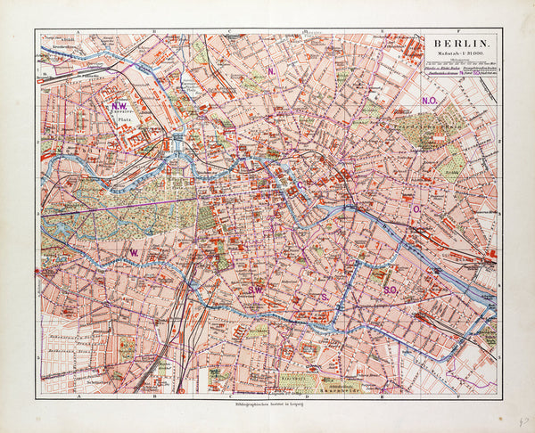 Map of Berlin Germany 1899 posters & prints by Anonymous