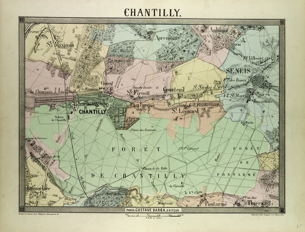 Map of Chantilly France posters & prints by Anonymous