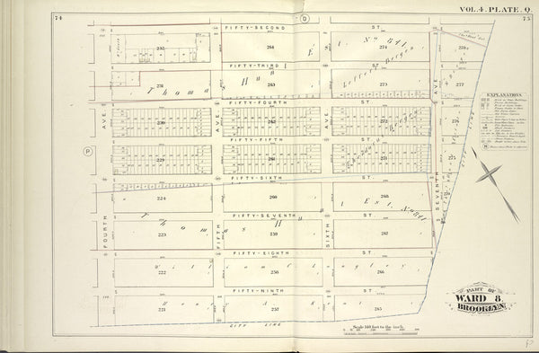 Map bound by Fifty-Second St., City Line, Fourth Ave; Including Fifty ...