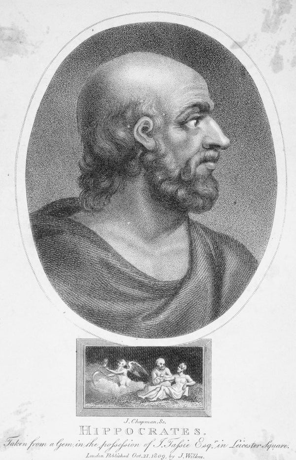 Profile Drawing of Greek Physician Hippocrates posters & prints by Corbis