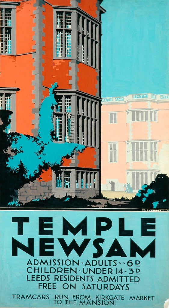 Poster design for Temple Newsam posters & prints by W. D. Suddaby